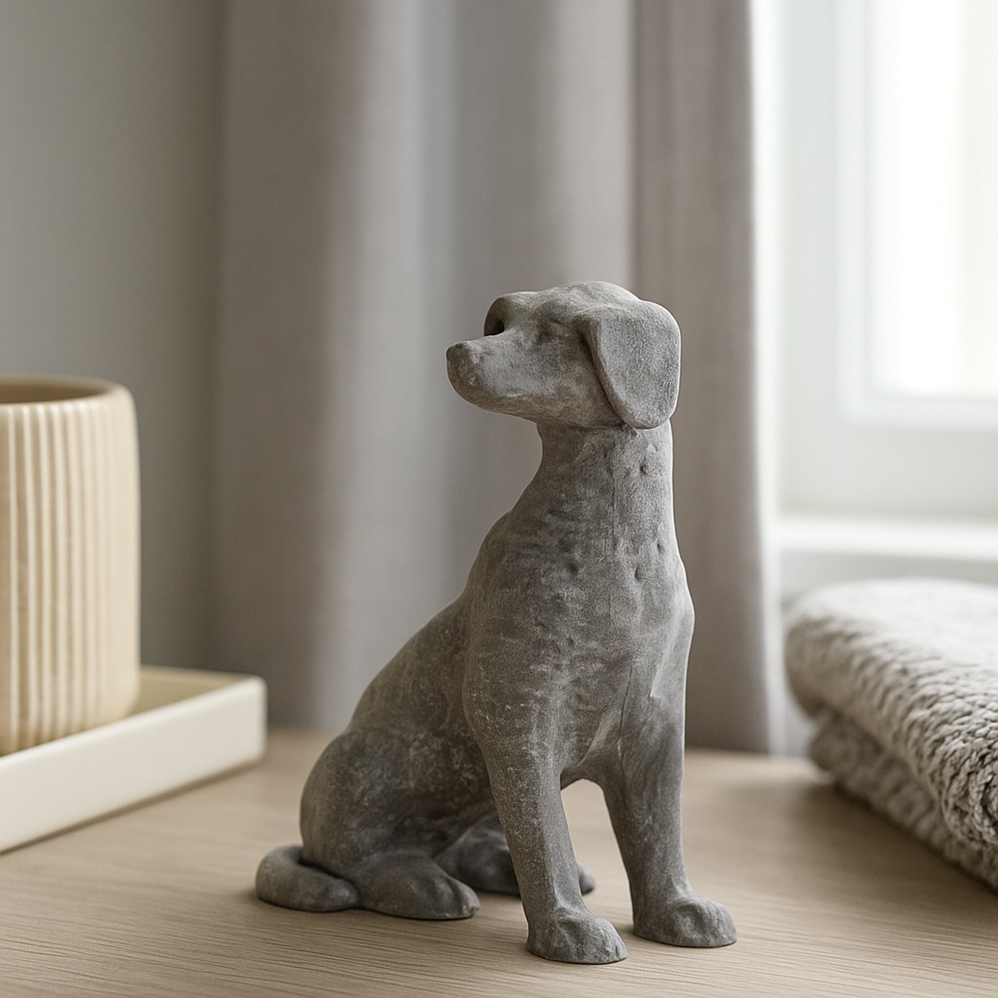 Concrete Grey Labrador Dog Statue | Ziggy – Serene Living